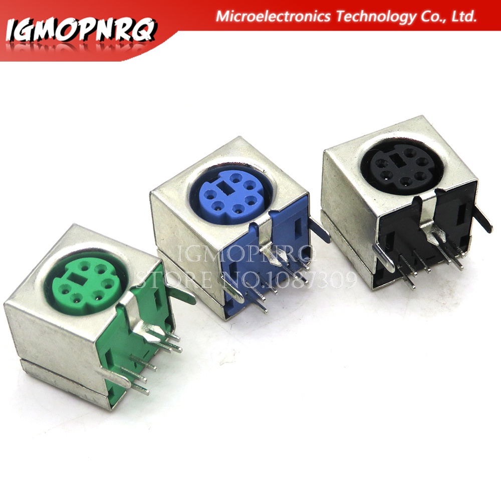 5PCS/lot Keyboard Socket PS2 6P Mouse Socket 6-pin Connector Round ...