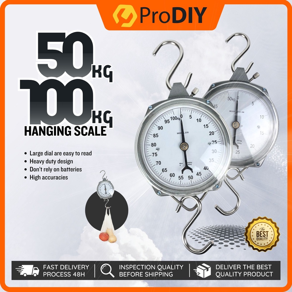 CANIMRY 50kg 100kg Hanging Scale Weight Spring Large Display High ...