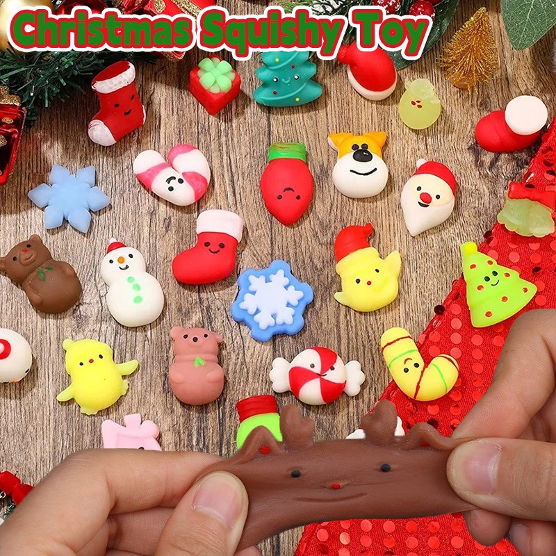 Kawaii Cute Snowman Elk Bell Anti-Stress Squeeze Toys / Children ...