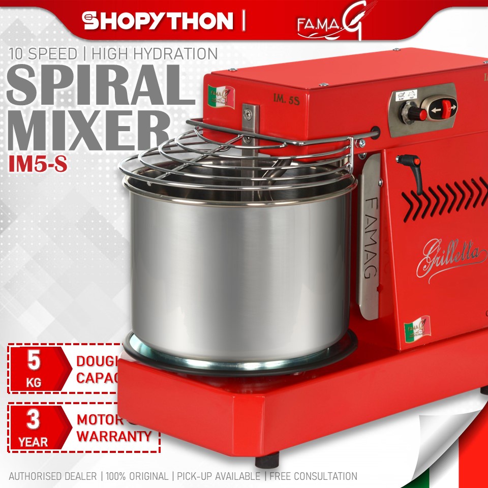 FAMAG Grilletta 10-Speed Spiral Mixer IM5-S High Hydration - Maraschino ...