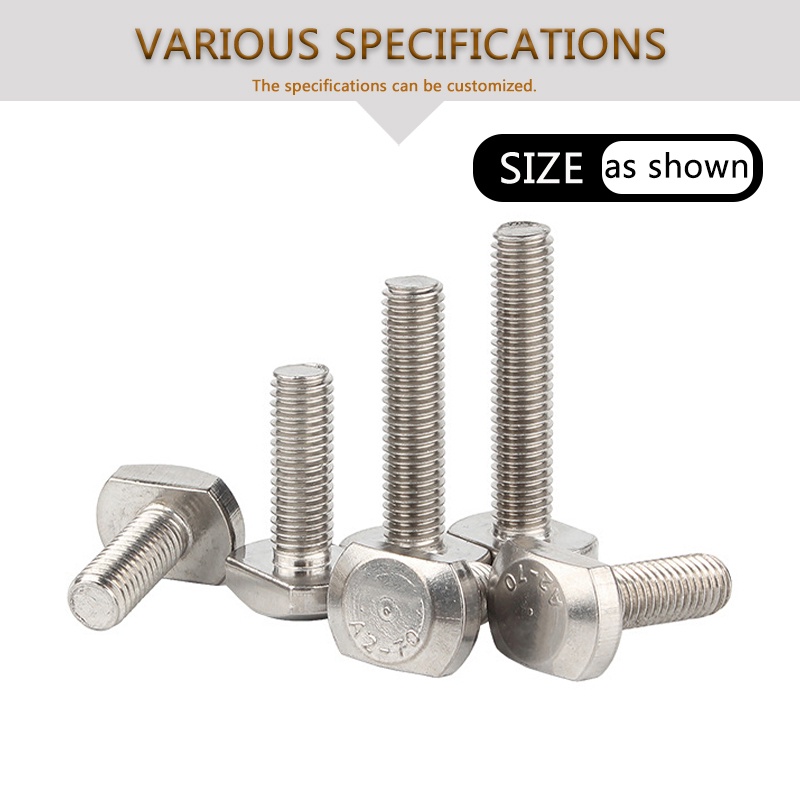 M5 M6 M8 M10 Stainless Steel 304 T-Head Bolts T-Slot Screw Square Bolt ...