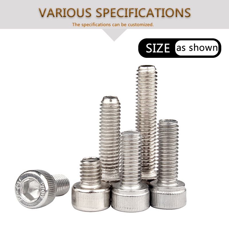 M2.5 M3 Stainless Steel 304 Hex Hexagon Socket Head Bolt Screws Bolts ...