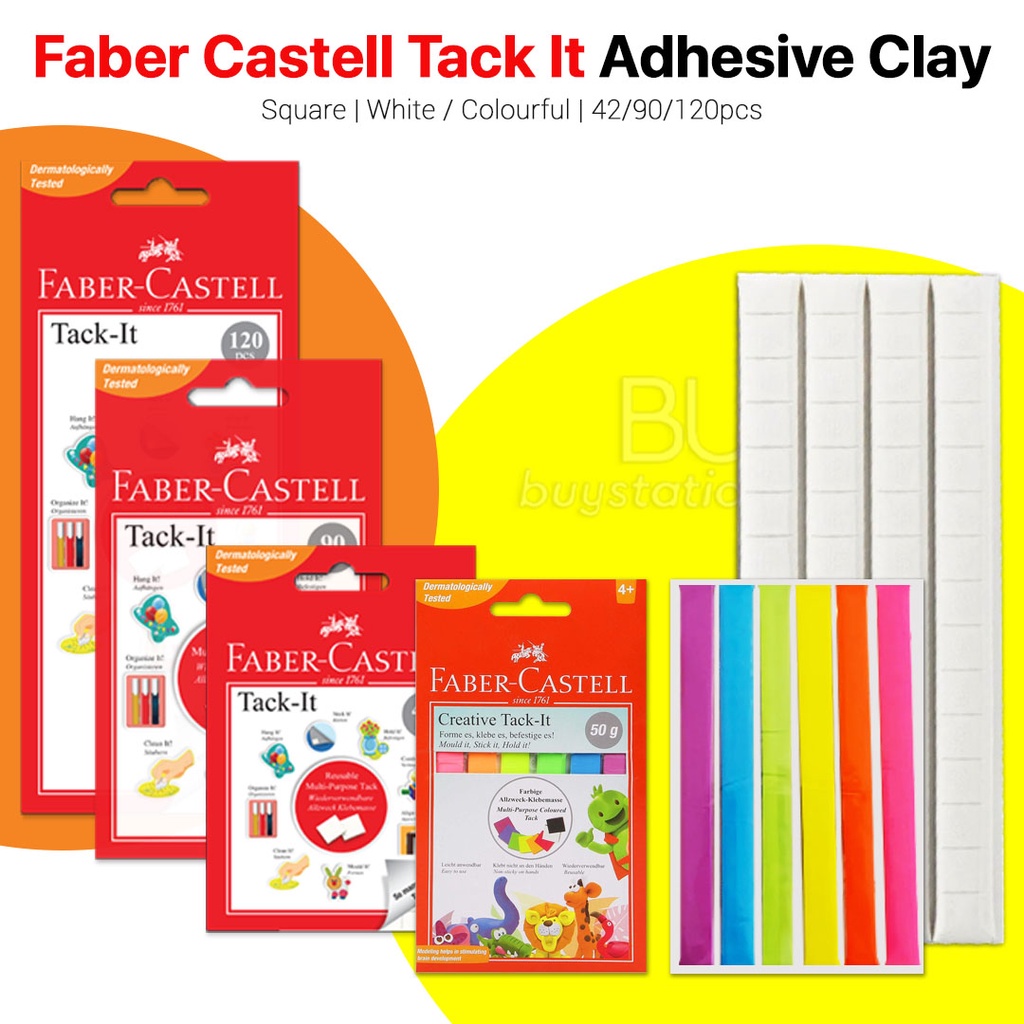 Faber Castell Tack It Clay Tanah Liat Pelekat Sticky Square -(PKT ...