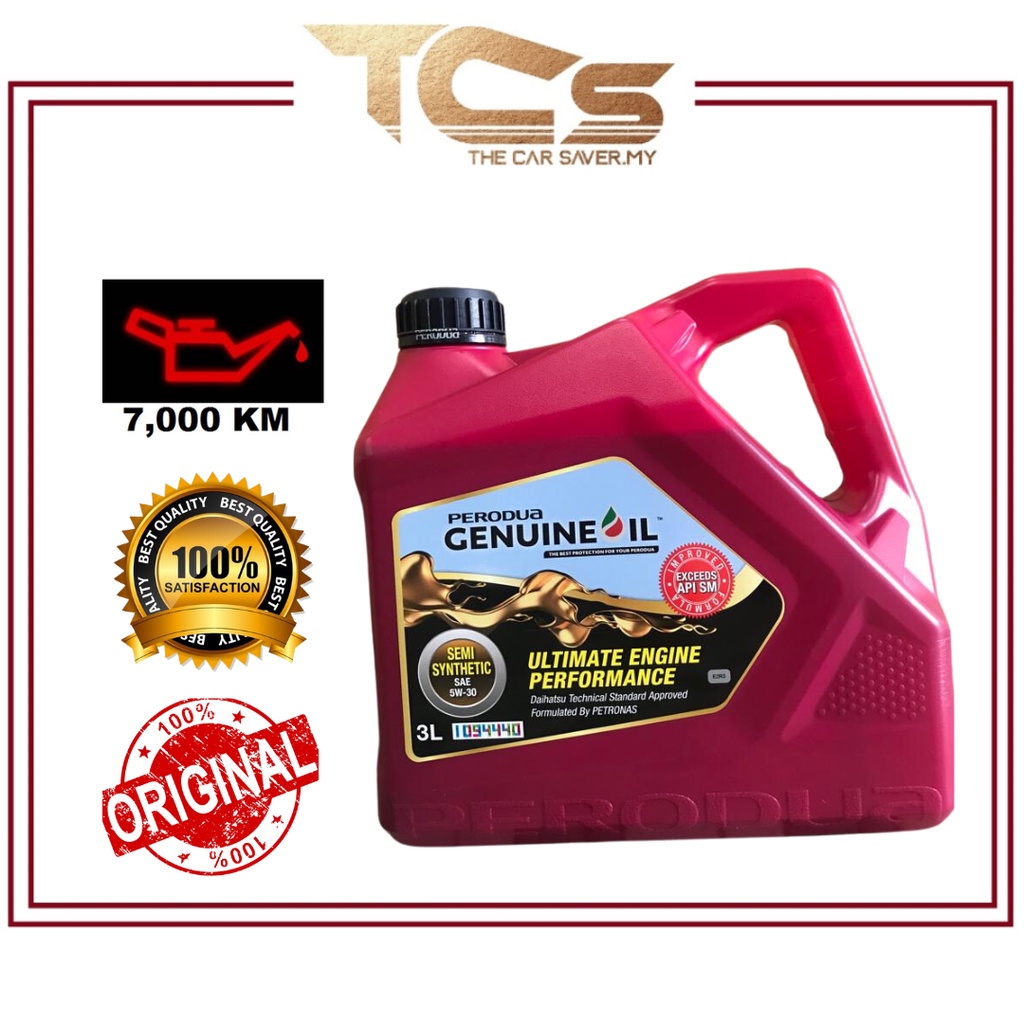 PERODUA GENUINE SEMI SYNTHETIC SAE 5W-30 API SM 3L + OIL FILTER | Shopee Malaysia