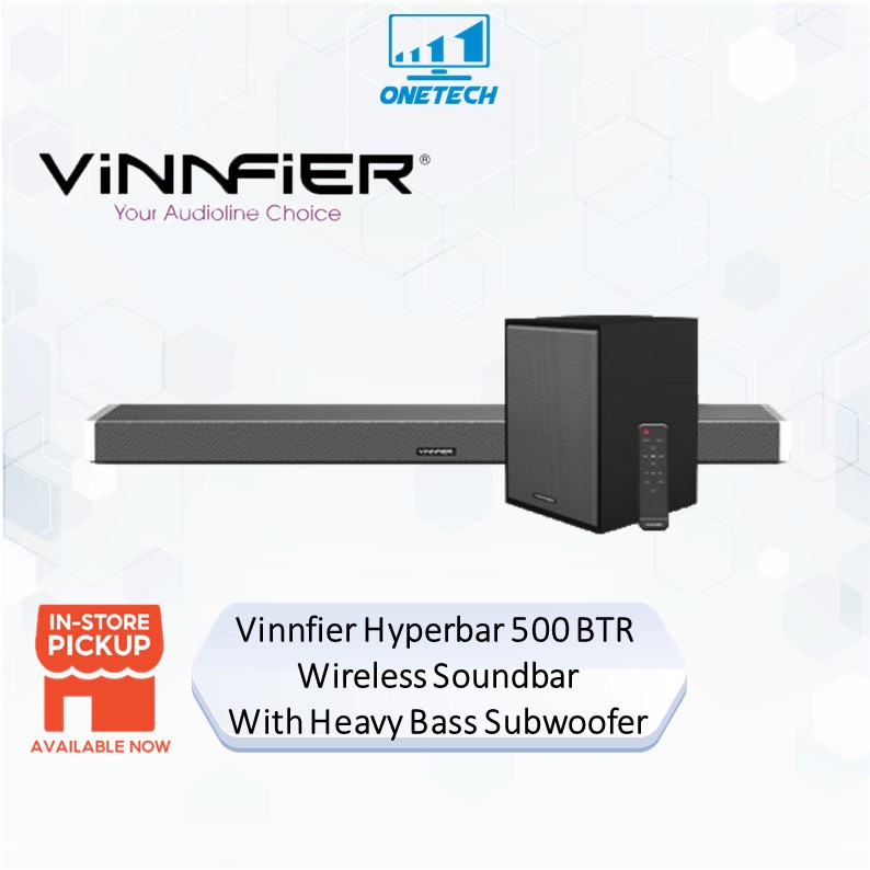 Vinnfier Hyperbar 500 BTR Wireless Soundbar with Heavy Bass Subwoofer ...