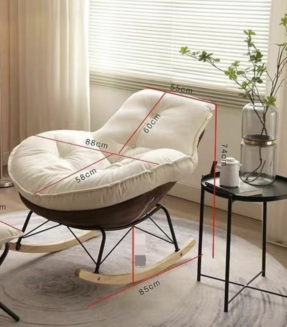 『Free Shipping』Nordic style single rocking chair lazy sofa balcony ...