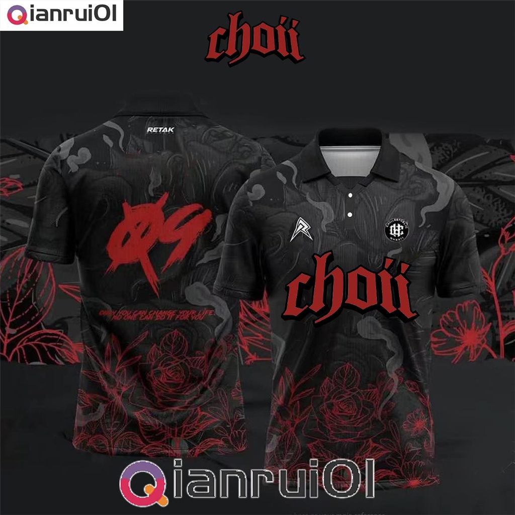 CHOII Retro Collar Baju Viral Thailand Jersey Original Choii Full ...
