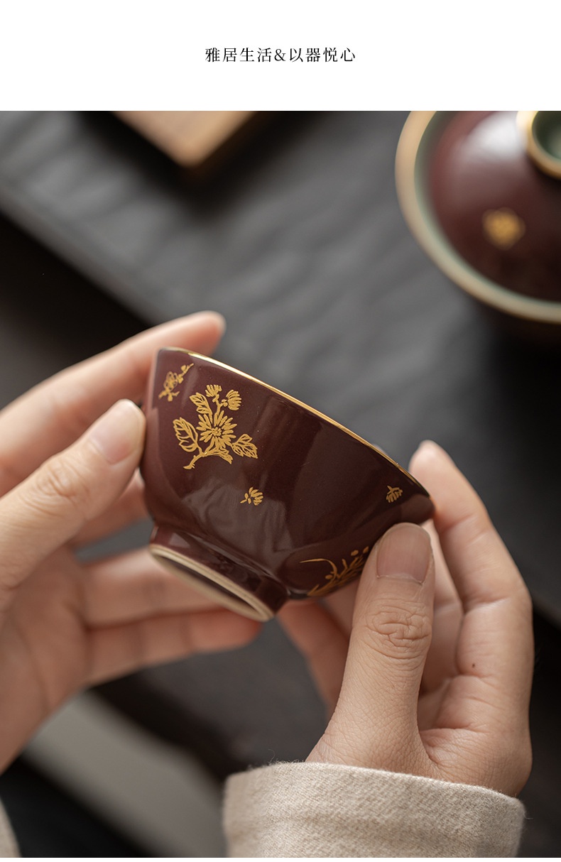Handmade Ceramic Master Cup Drawing Gold Tea Cup Tea Cup Single Cup ...