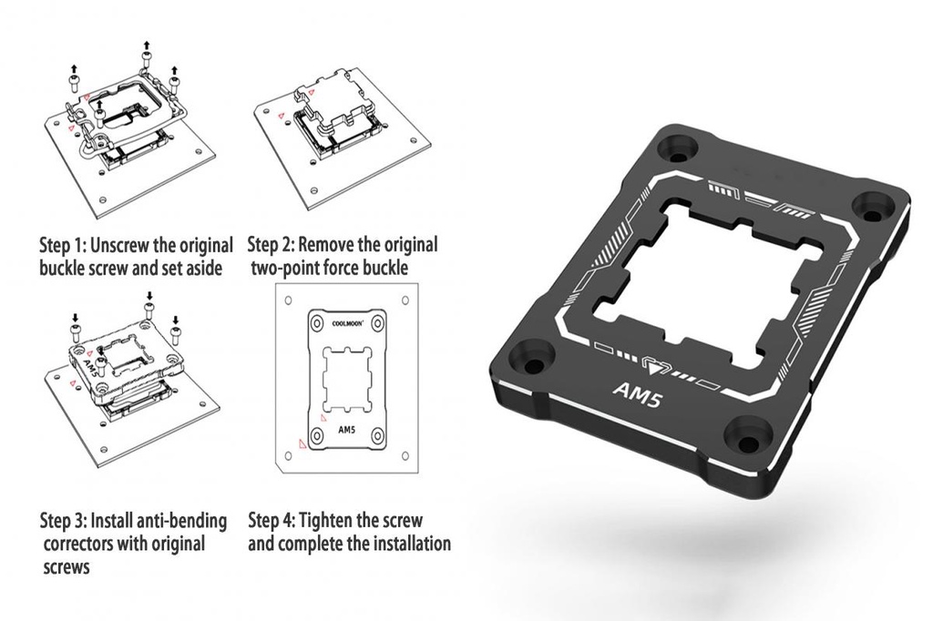 COOD Aluminum Alloy CPU Corrector Frame CPU Anti-pressure Fixing Buckle ...