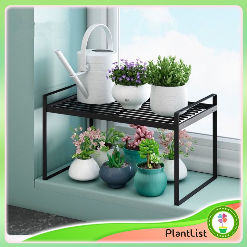 PlantList 🎍 Iron balcony desk plant rack simple style small flower pot ...