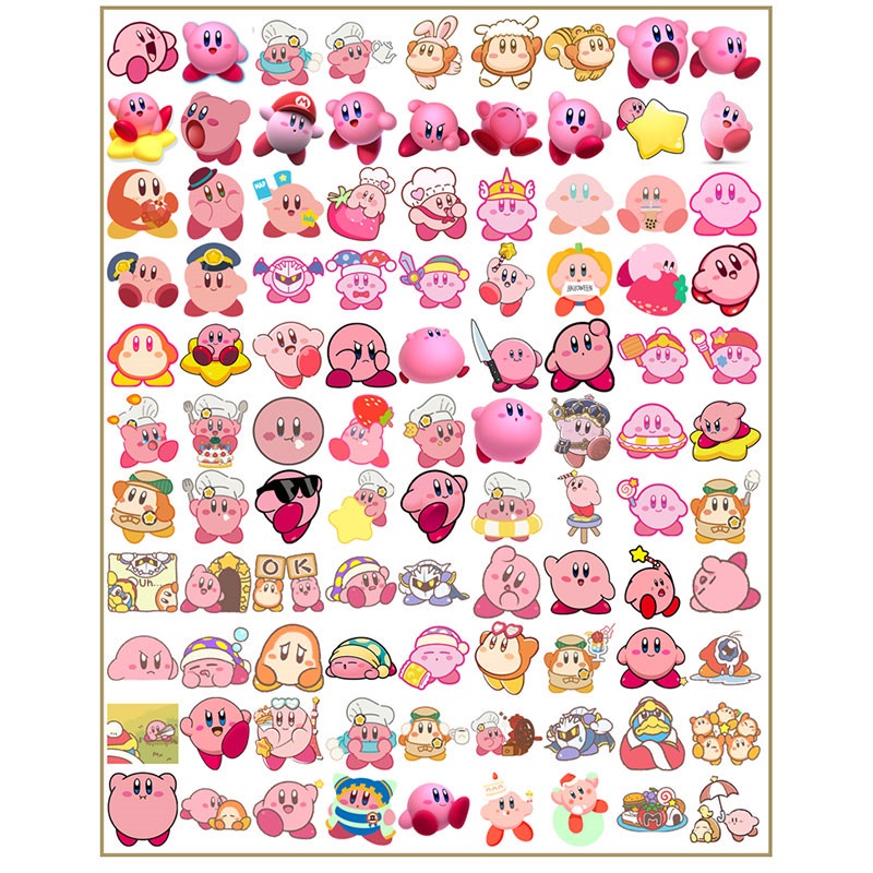 100pcs Cute Kirby Cartoon Sticker Kids Diy Tool Computer Stickers for ...