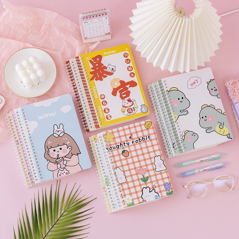 120 Pages Cute Kawaii Design A5 Size Spiral Notebook Daily Planner ...