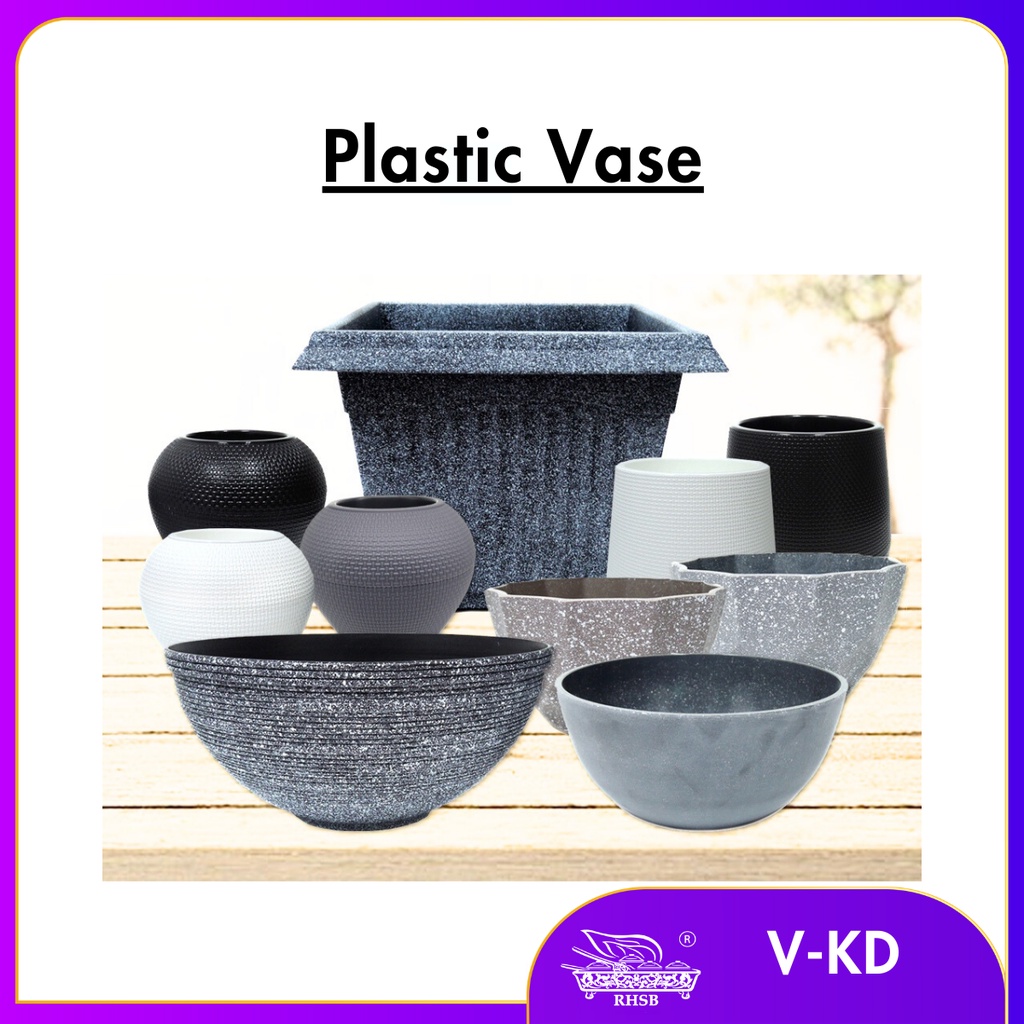 PLASTIC VASE / FLOWER POT / PASU BUNGA PLASTIK / FLOWER VASE / PLASTIK ...
