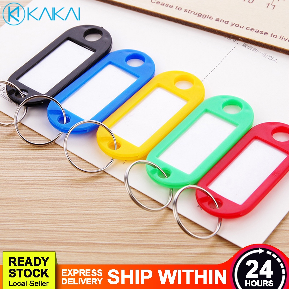 🔥 EASY LABELING 🔥 Plastic Key Tag Mini Pendant Keychain Ring Tags ...