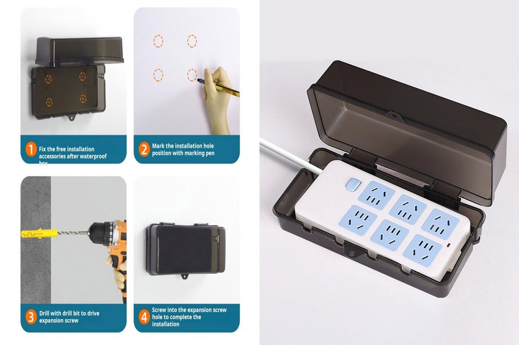 [gongzgu] Weatherproof Electrical Box Dustproof Terminal Strip Box ...