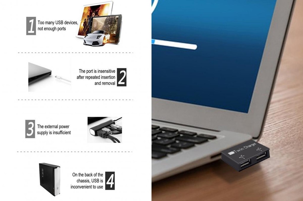 [Dar] Dual Device Charging Dock Dual Port Charging Adapter Portable Usb ...