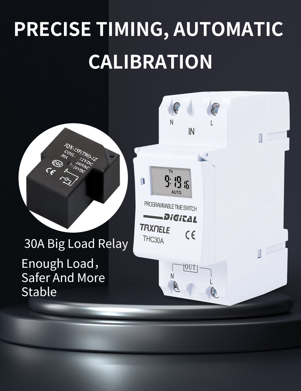 Weekly 7 Days Programmable Digital Timer Switch THC-30A Relay Timer Control AC 220V 16A 30A Din ...
