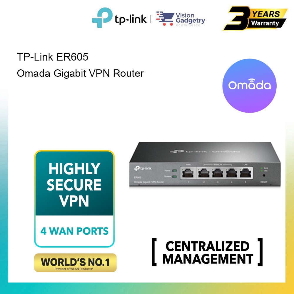 TP-Link TL-ER605 Omada Gigabit VPN Router (Up to 3 WAN) | Shopee Malaysia