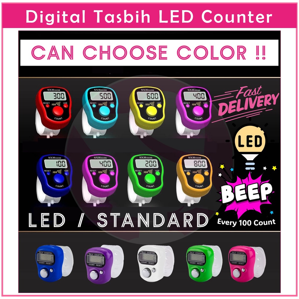 Digit LCD Electronic Tasbih Digital Display Finger Hand Tally Counter ...