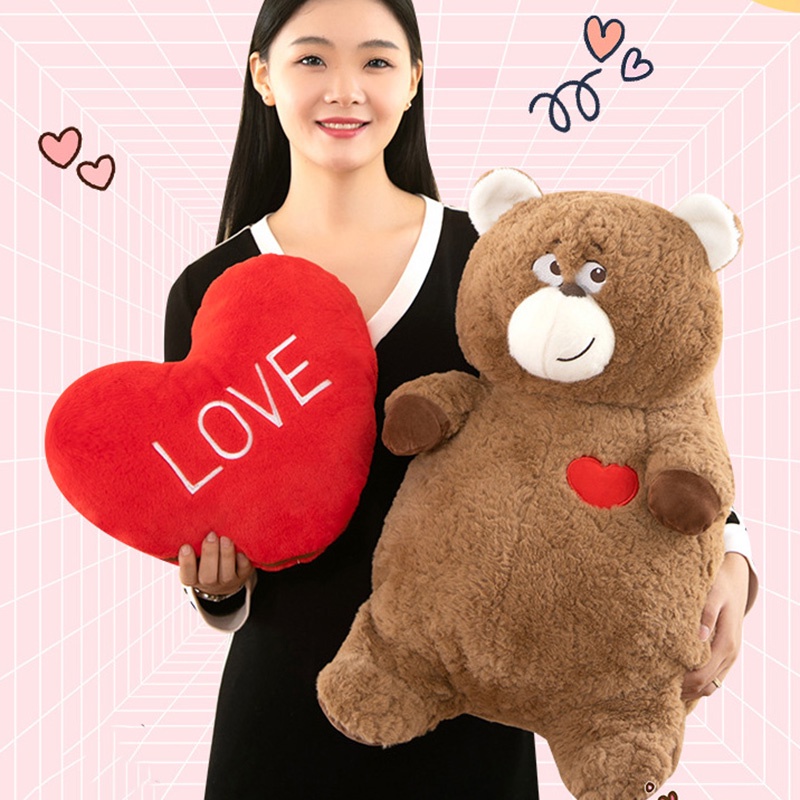 Cartoon Cute Teddy Bear Stuffed Animal Flip Heart Plush Toy Doll 60cm 0 ...