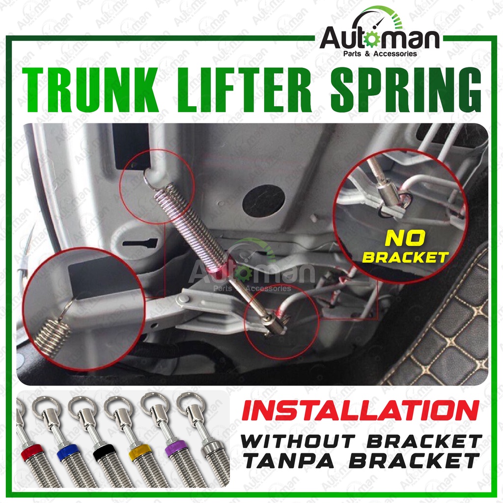 Car Universal Rear Bonnet Trunk Boot Lifter Spring Bracket Yellow Blue ...