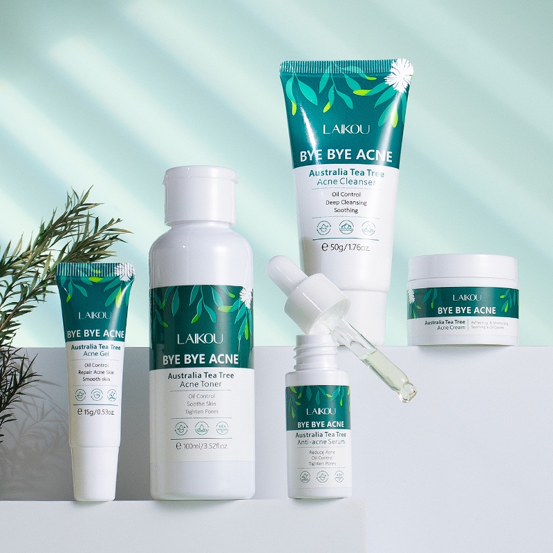 LAIKOU Australia Tea Tree Acne 5pcs Skincare Set Purify Pores Oil-Water ...