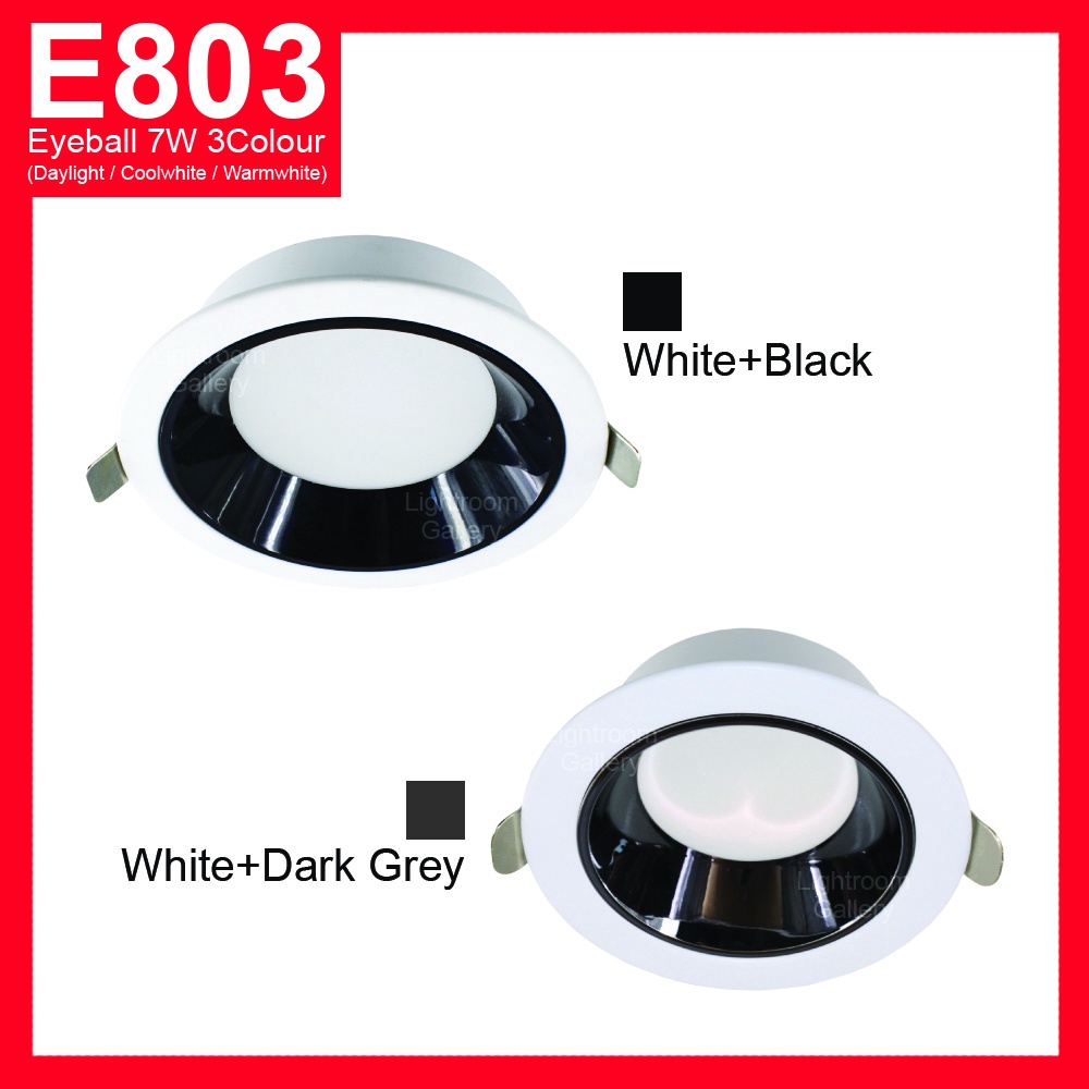 E803 LED Eyeball 7W Recessed Spotlight Downlight/ Ceiling Lights Down ...
