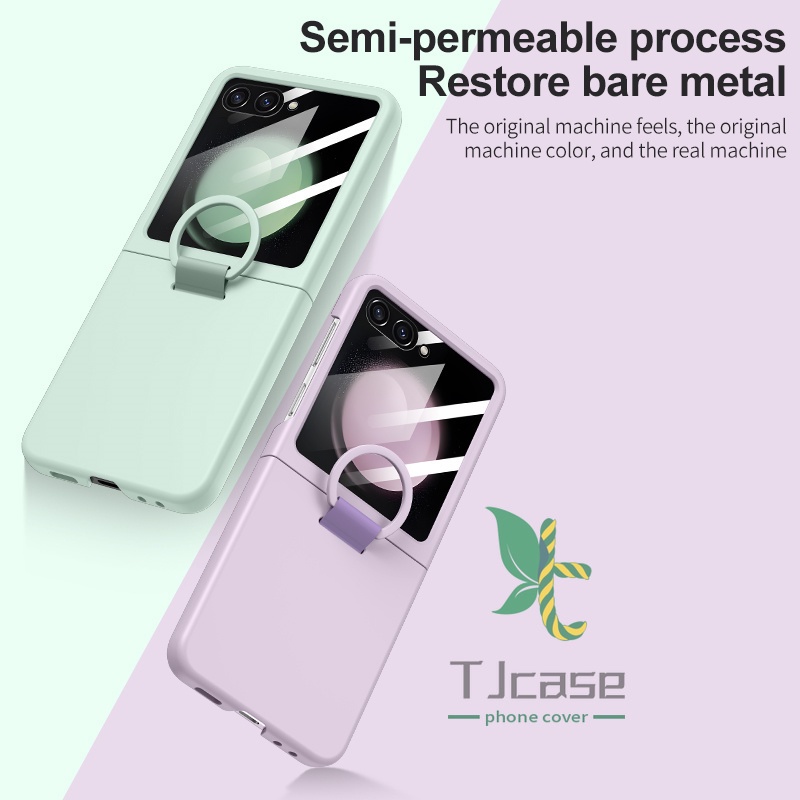 Slim Large Window Ring Holder Bracket Case Cover Samsung Galaxy Z Flip ...