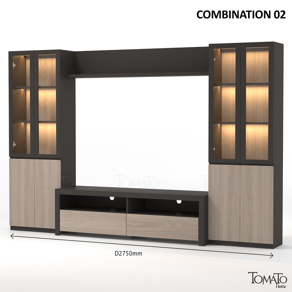 Tomato Home Causa 02 - 9ft Length Kabinet Tv - Tv Wall Unit Up to ...