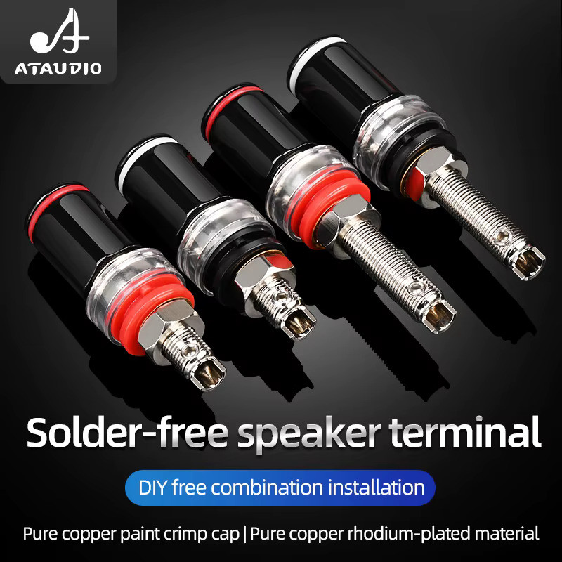 4PCS ATAUDIO HIFI Binding Post with Rhodium Plated Binding Speaker ...