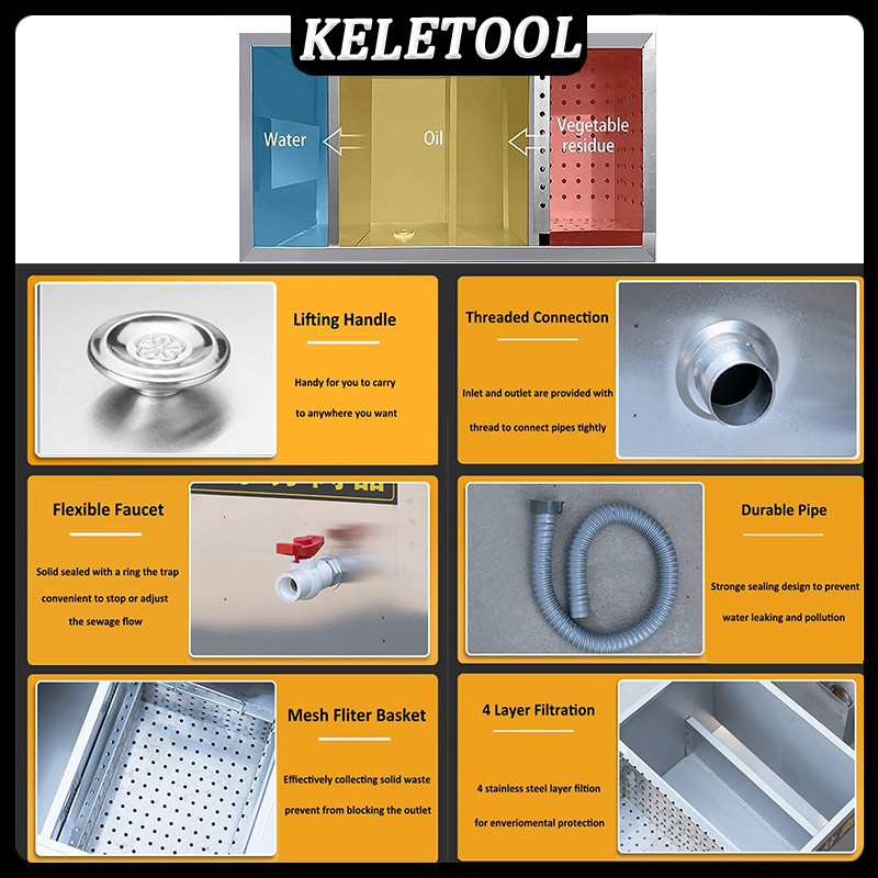 Oil Water Separator kitchen oil-water filter wastewater treatment oil ...