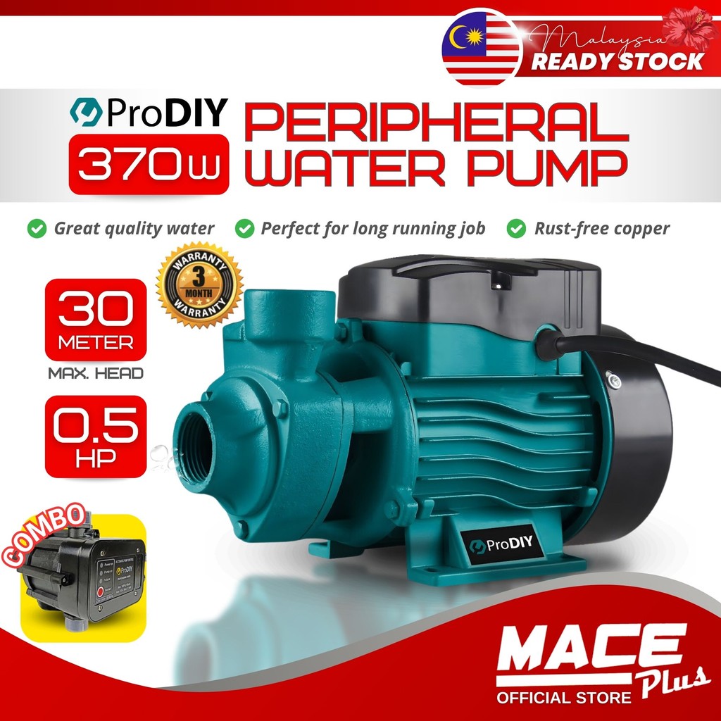 PRODIY 370W Peripheral Water Pump 0.5HP High Pressure Water Flow ...