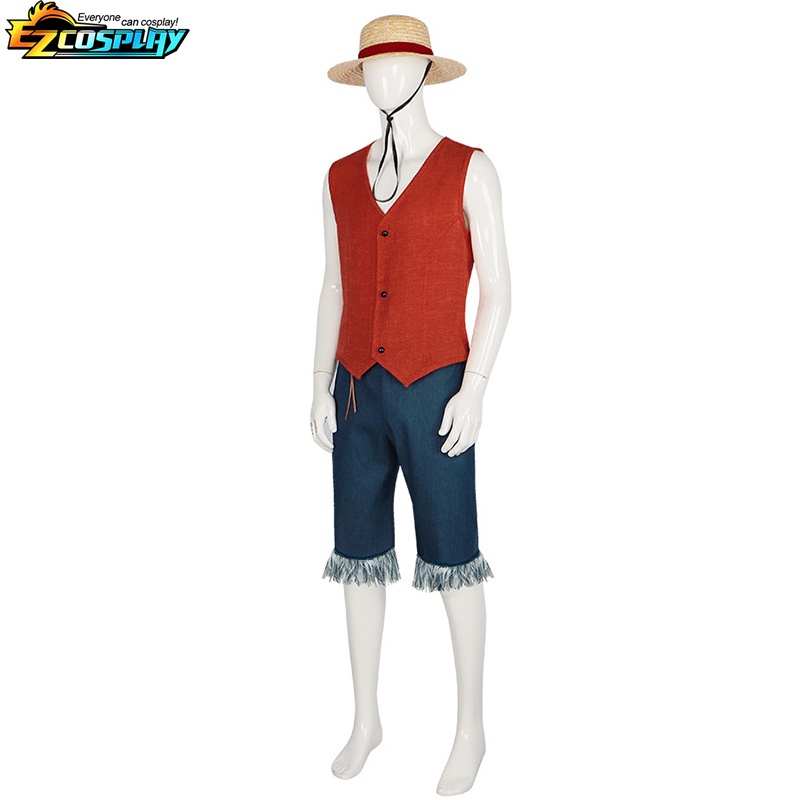 Luffy Cosplay Costume Hat Movie Luffy Cosplay Shirt Pants Uniform ...