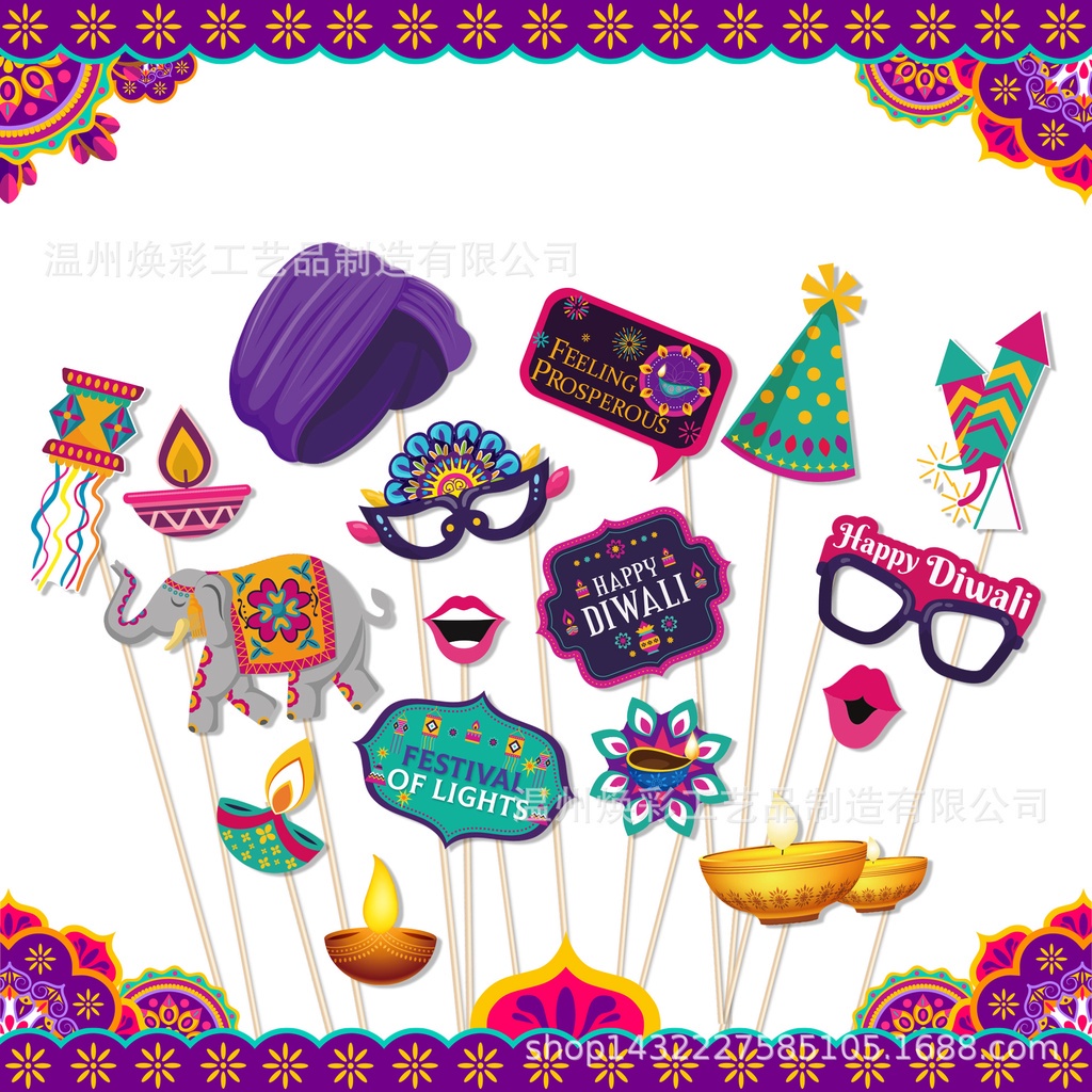 Hot Sale Deepavali Decorations - Happy Diwali Photo Booth Props 25 ...