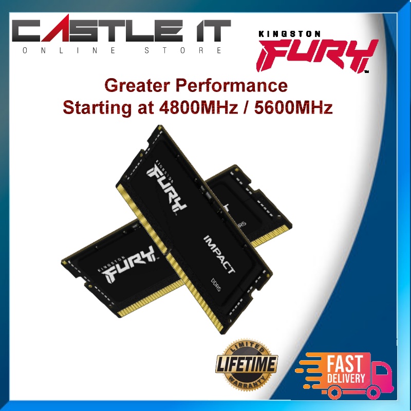 Kingston Fury Impact DDR5 32GB 16GB 8GB 4800MHZ 5600MHZ SODIMMS Notebook Ram (KF548S38IB-16 ...