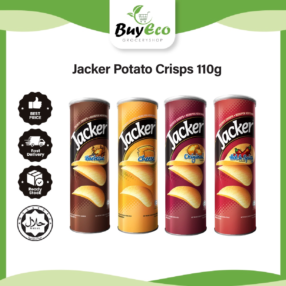Jacker Potato Crisps 110g (Original/Cheese/Barbecue/Hot&Spicy ...