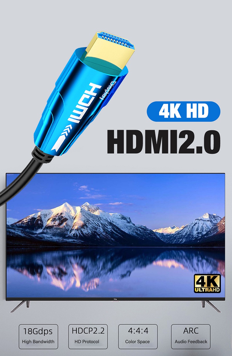 5M 10M 20M 30M 40M 50M Fiber optic HDMI-compatible Cable 4K@60HZ 18Gbps ...