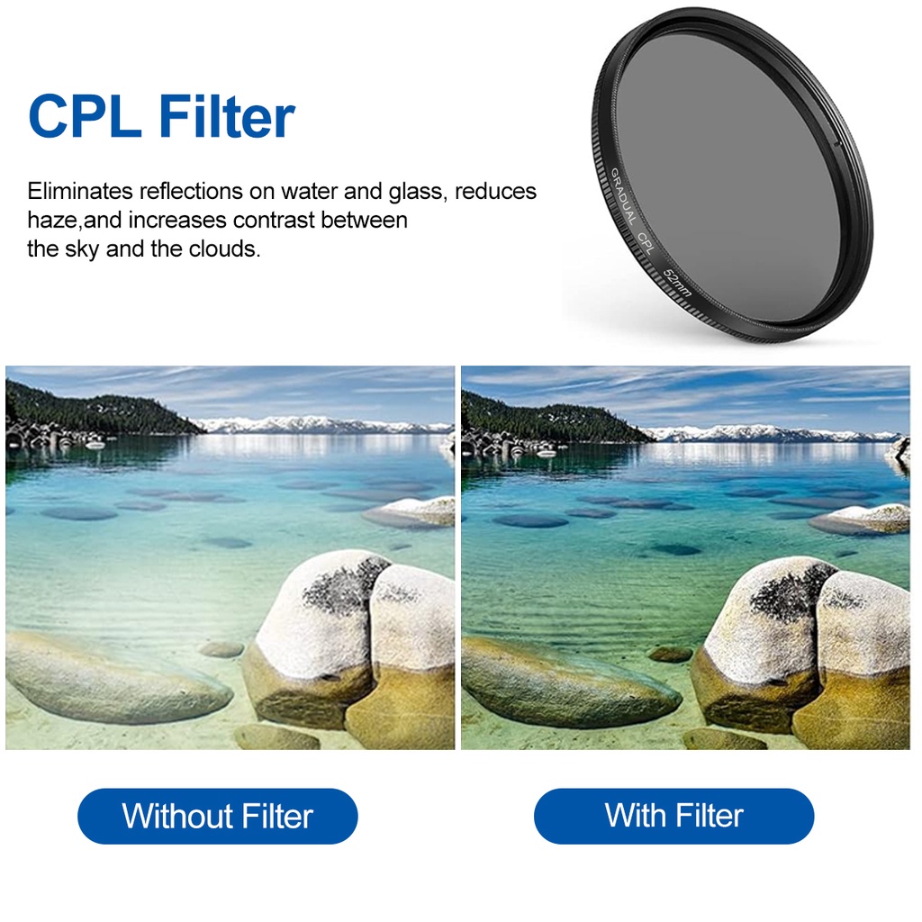 HdoorLink 52mm Camera Lens CPL Polarizer Mobile Phone Lens Light ...