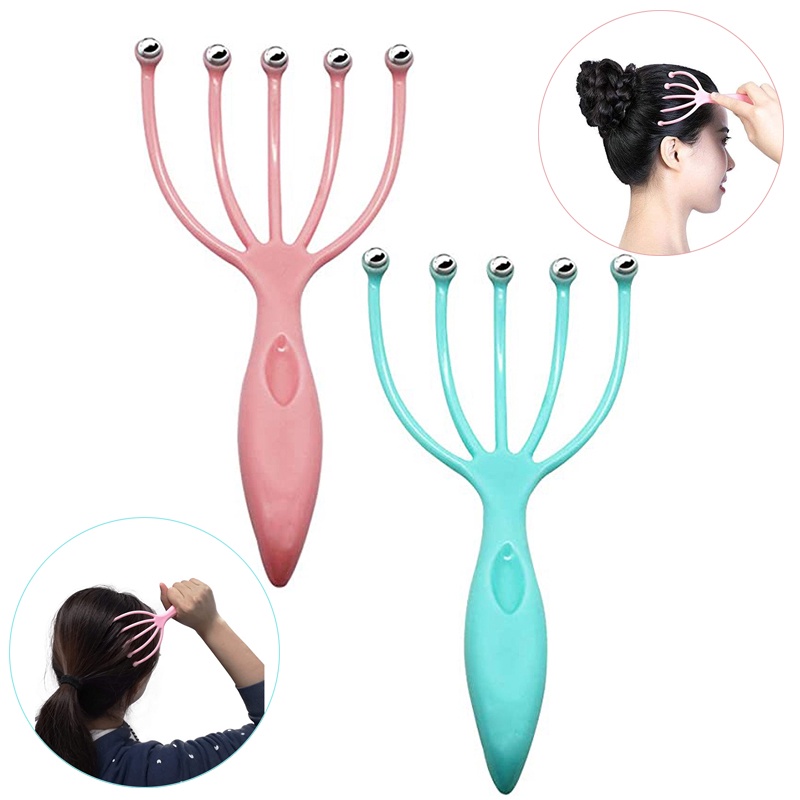 5/9 Claws Head Massager with Steel Ball Neck Scalp Massage Roller Comb ...
