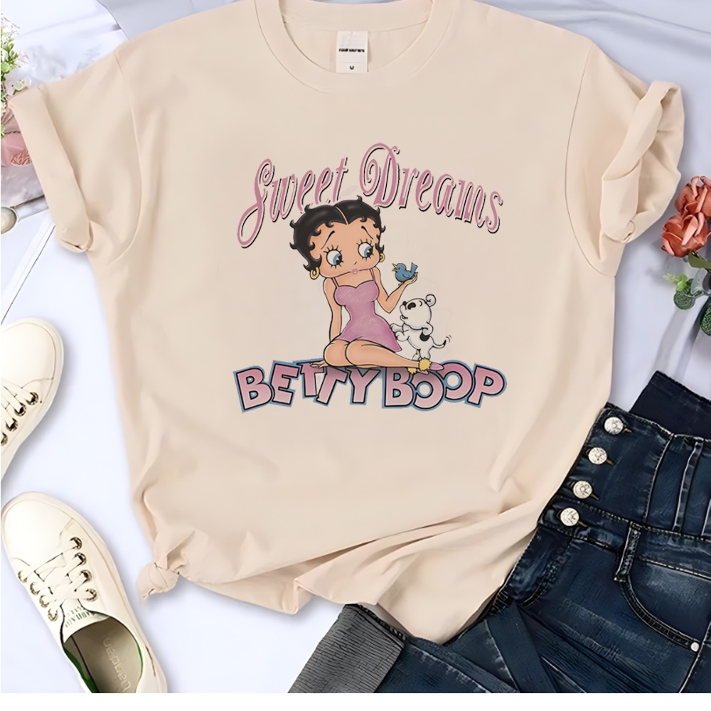 Betty Boop t shirt women designer Tee girl comic clothes | Shopee Malaysia