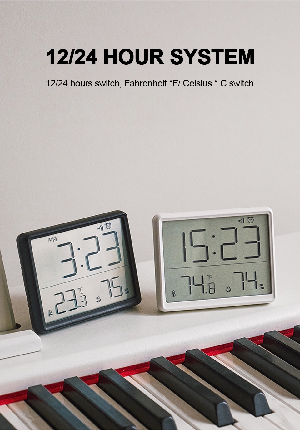 Ultra Thin Electronic Clock Simple Digital Clocks Wall Mounted LCD ...