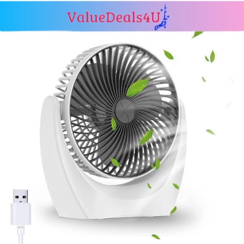 USB Rechargeable Desk Fan 3 Speed Adjustment Mini Fan for Better ...