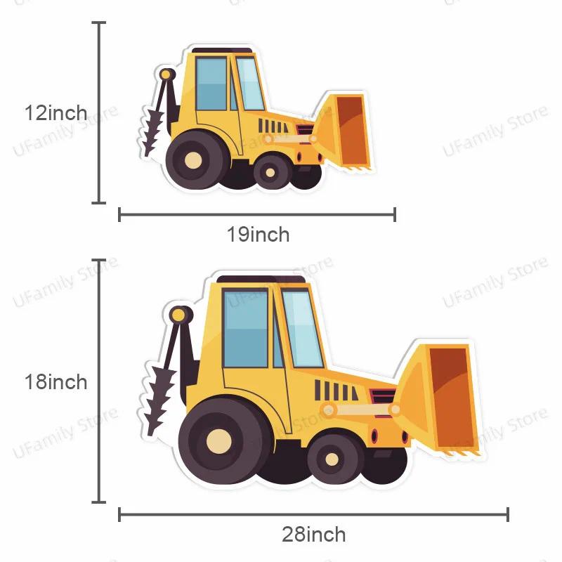 Excavator KT Board Engineering Vehicle Theme Party Backdrop Boys ...