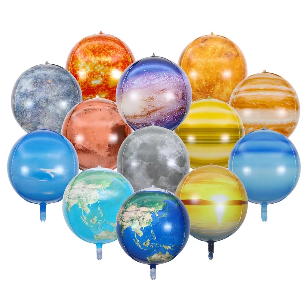 22inch Starry Party Theme Foil Balloons Moon Earth Sun 4D Helium Foil ...