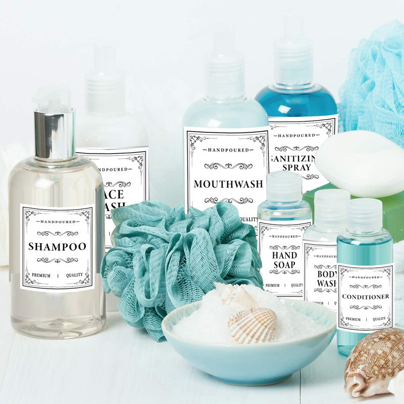 HOT 6/7/8/12pcs Lotion Label Sticker Shampoo Conditioner Body Wash ...