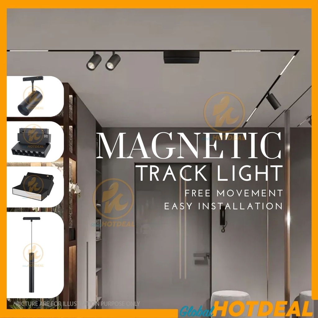 LED Magnetic Track Light LED Ceiling Lamp Track Rail Adjustable ...