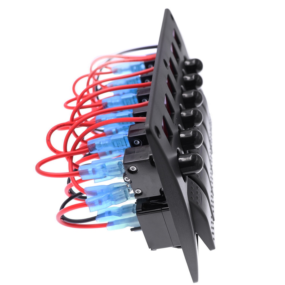 6 Gang Rocker Switch Panel with LED Indicator Light Waterproof Circuit ...