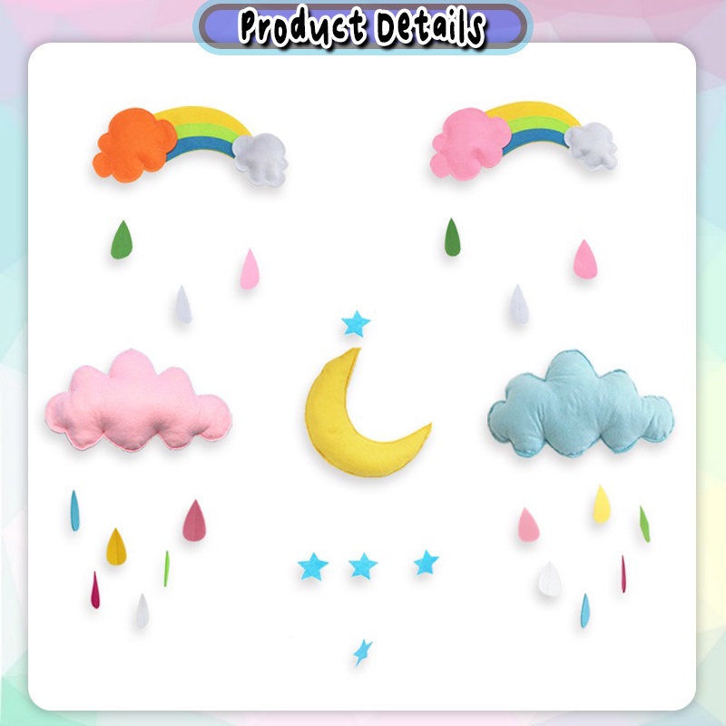 [Little B House] Kids Room Wall Tent Decor Clouds Raindrops Birthday ...