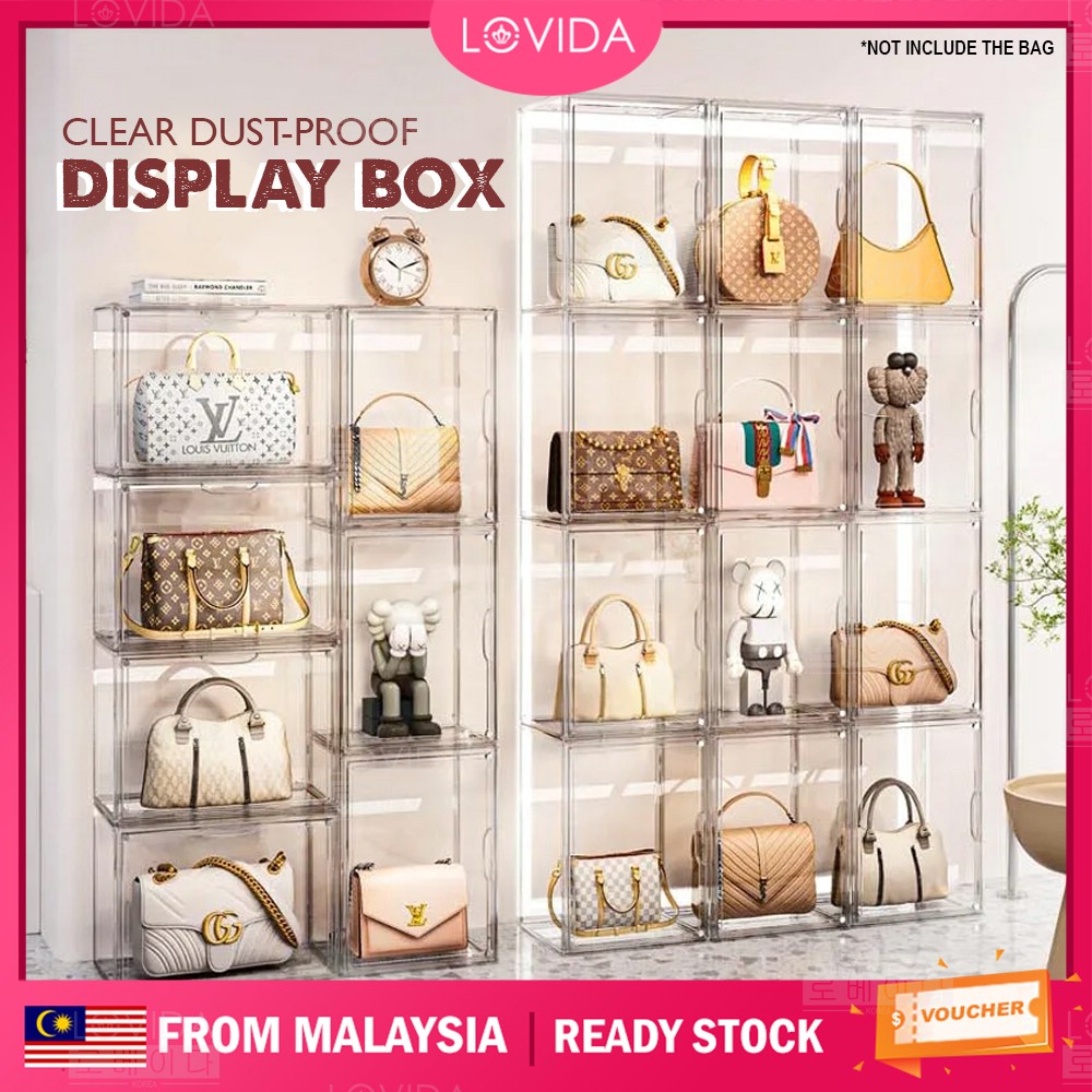 LOVIDA Magnetic Acrylic Transparent Display Box Handbag Storage ...
