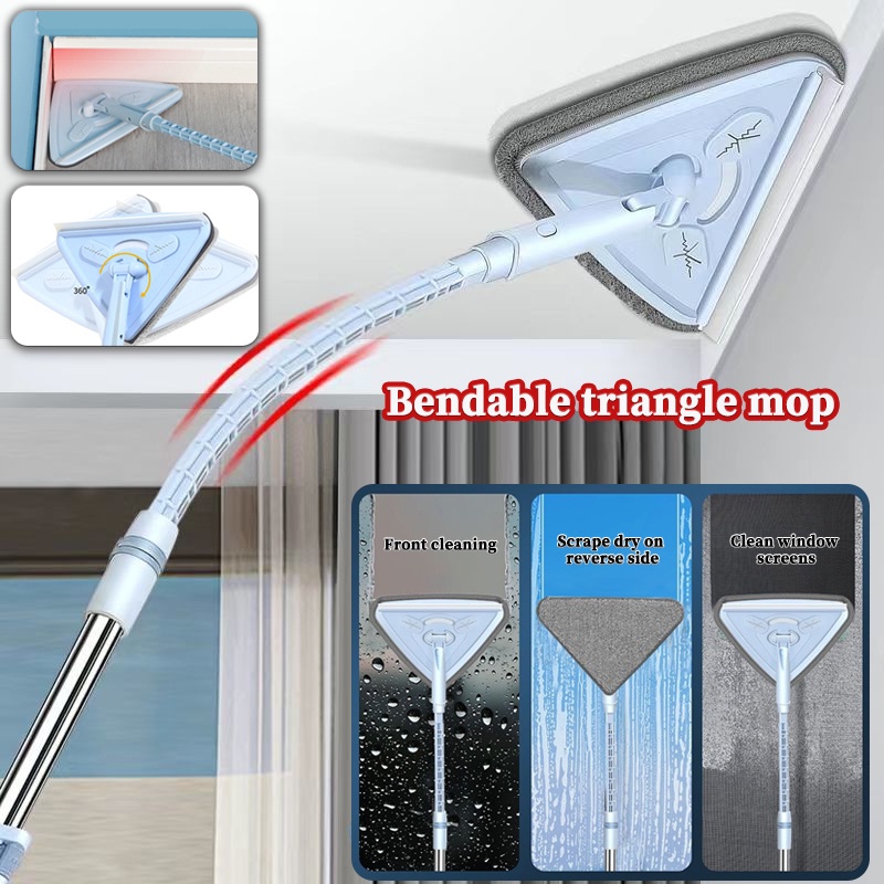 Bendable Triangle Mop Window Cleaner Multipurpose Duster 360 Degree ...
